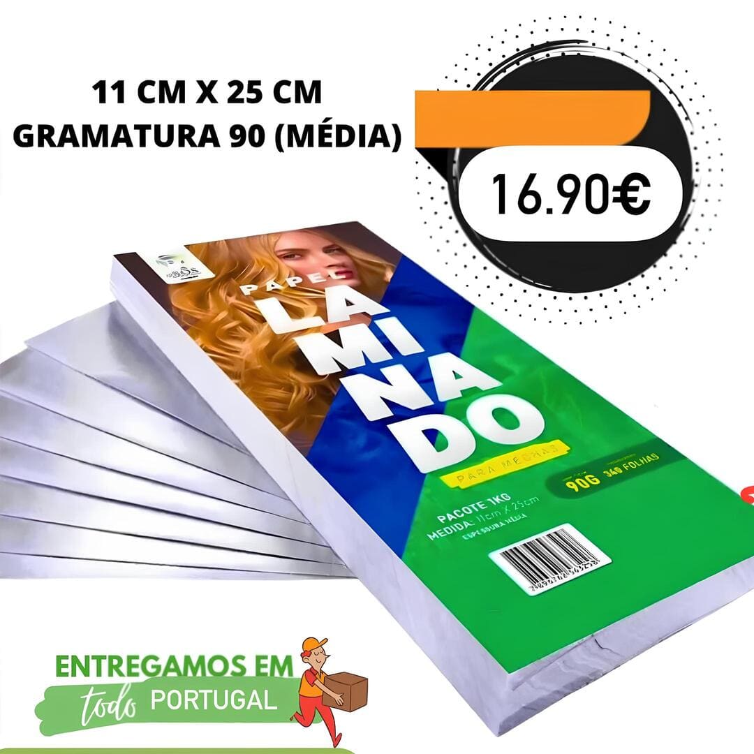Papel Laminado Texturizado 11x25 Media – Conceitos Beauty Europe